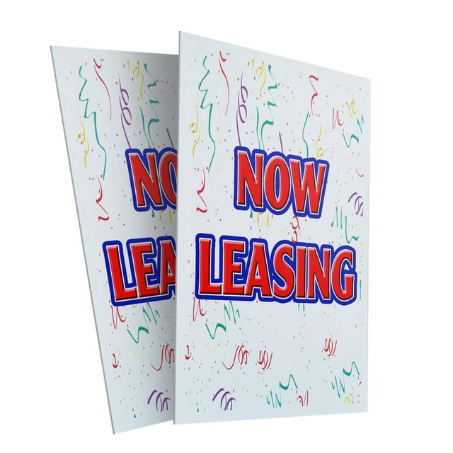 Now Leasing (2-PACK) 24" x 36" Plastic Signs | Sign Insert 4mm ...
