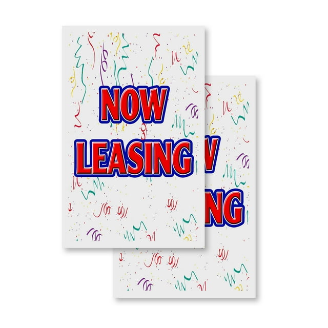 Now Leasing (2-PACK) 24" x 36" Vinyl Decals | Sign Insert Peel & Stick ...