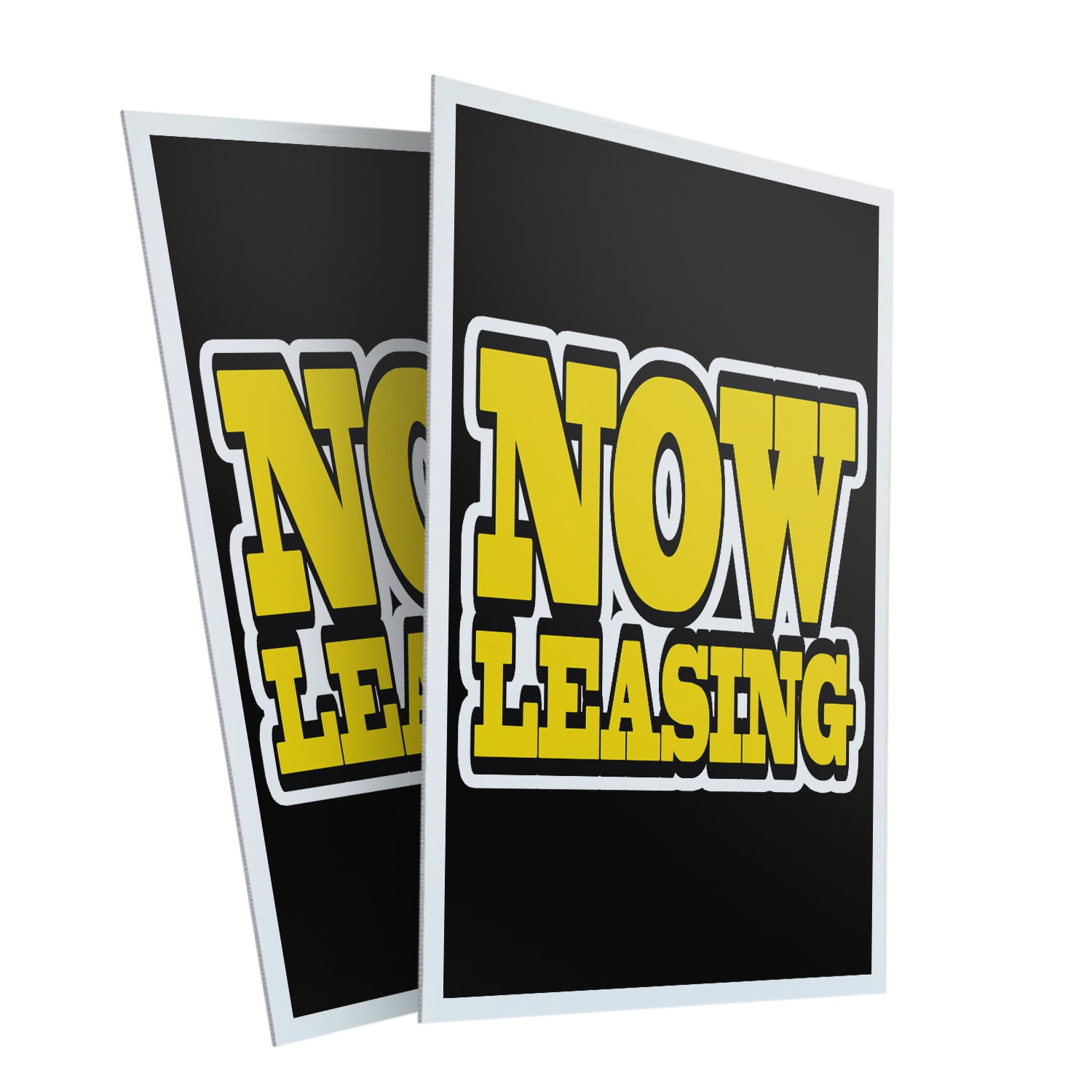 Now Leasing (2-Pack) 24 Inch x 36 Inch Plastic Signs | Sign Insert 4mm ...