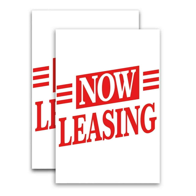 Now Leasing (24" X 36") Vinyl Decal Only (Pack of 2) |Sign|Sticker ...