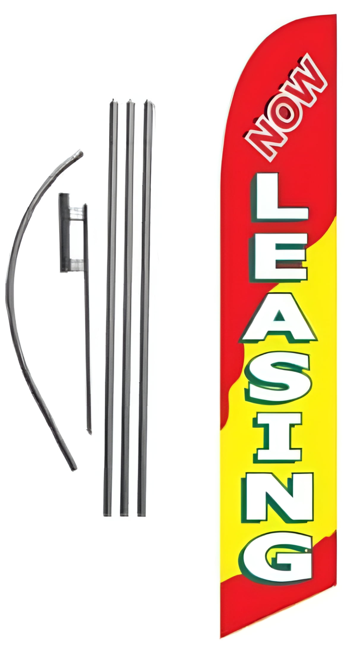 Leasing Real Estate Advertising Feather Banner Flag Sign with Pole Kit ...