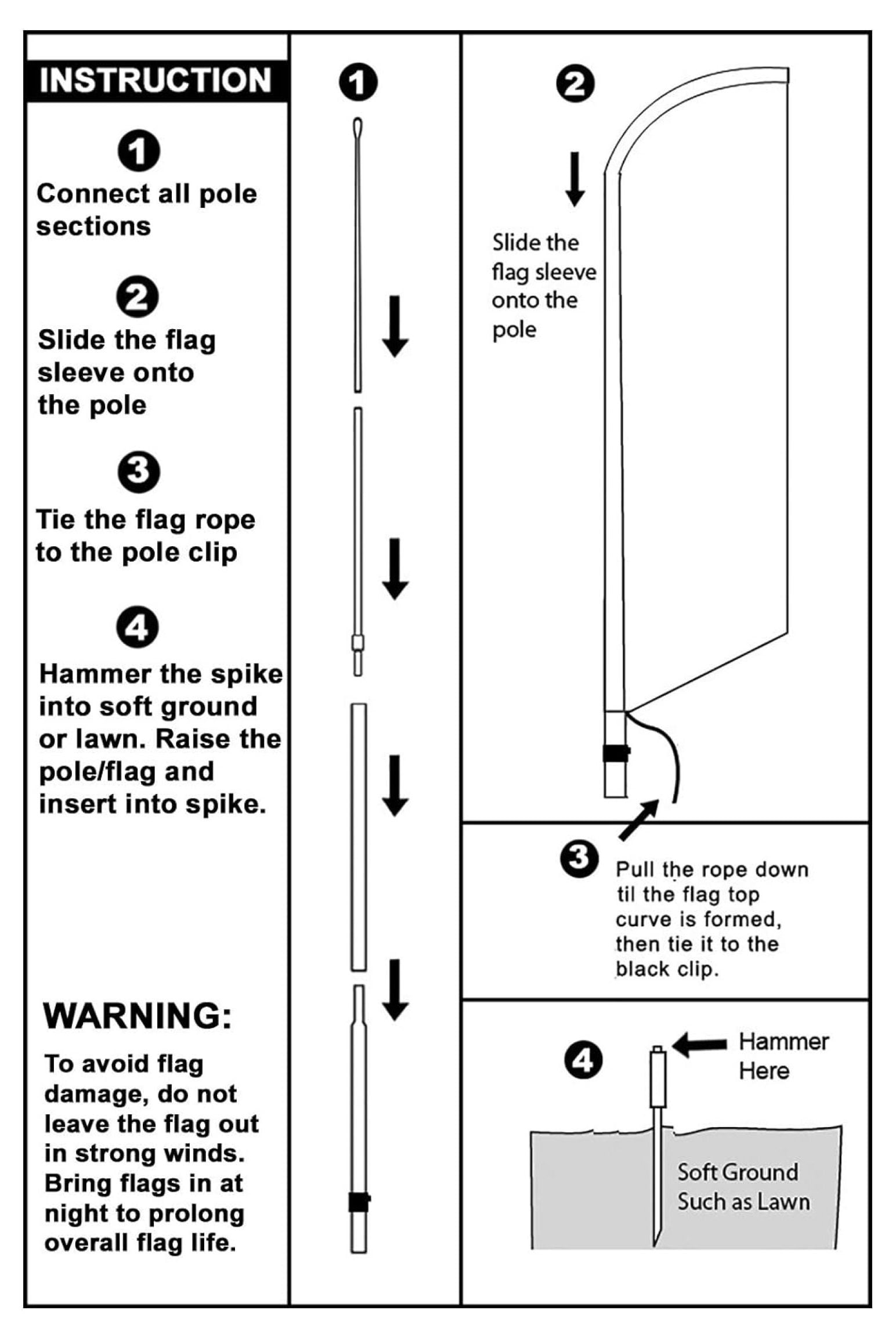 Now Leasing Windless Swooper Feather Flag 15' Tall Large Pole Spike Kit ...
