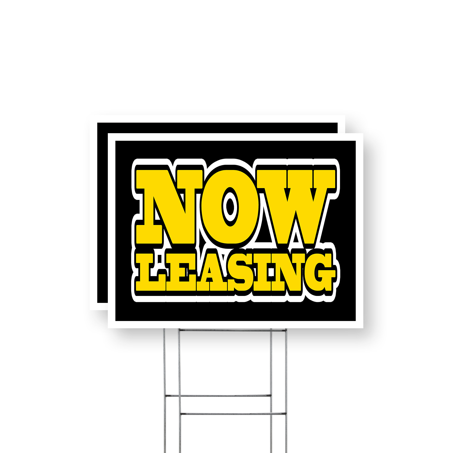 Now Leasing Yard Sign 2 Pack of 12 Inch x 16 Inch Double Sided ...