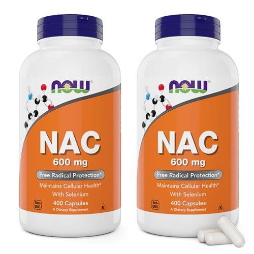 Now Nac 600 Mg, 400 Veg Capsules (Pack Of 2), N-Acetyl Cysteine With ...