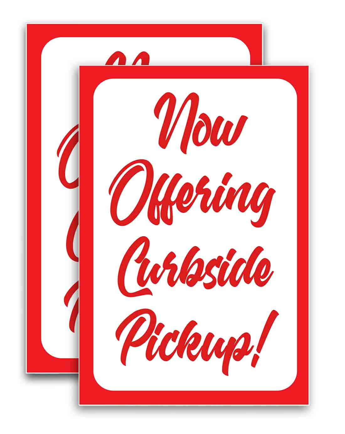 Now Offering Curbside Pickup (24" X 36") Vinyl Decal Only (Pack of 2 ...