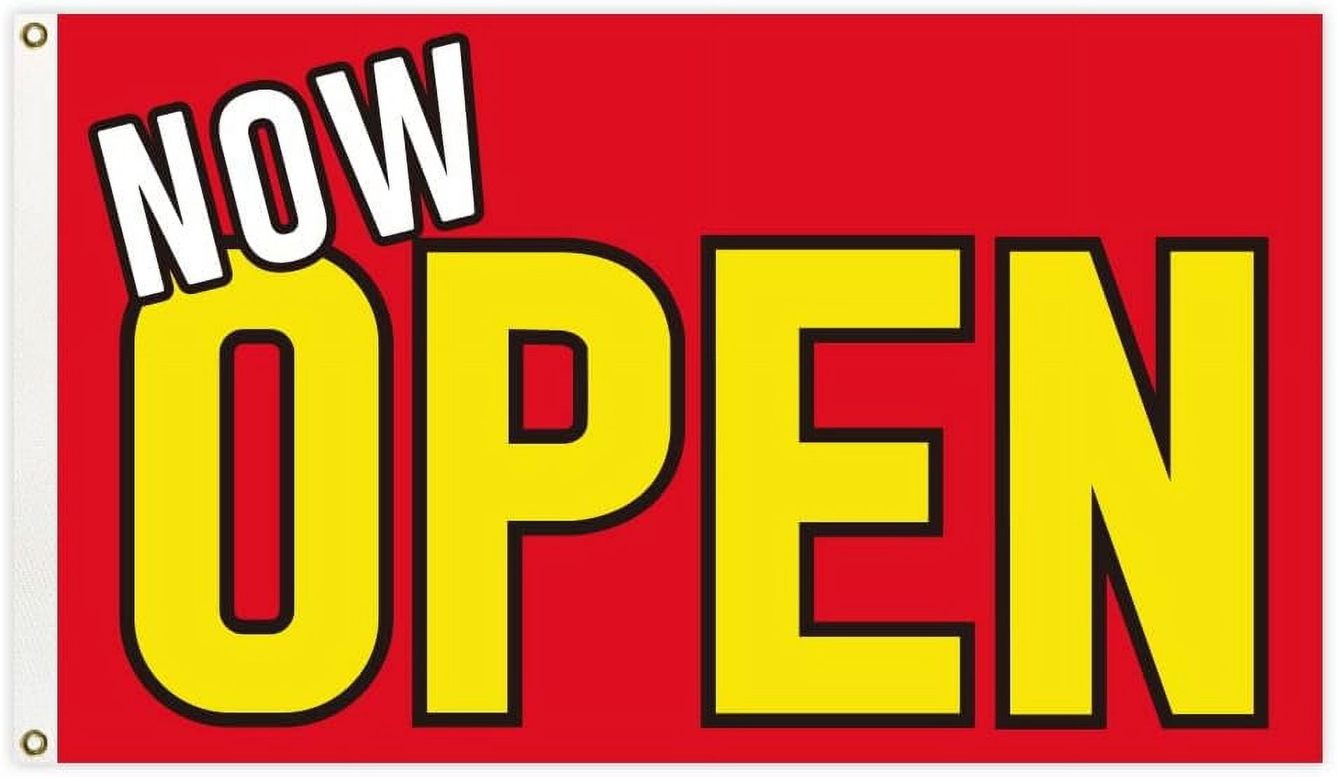 Now Open Large Flag Now Open Sign Hanging Banner Lawn Sign Liquor ...