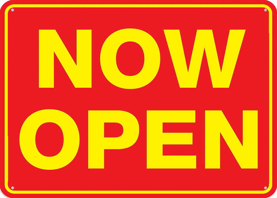 Now Open Sign 8 X 12 Inches Rust Free . Aluminum - Uv Protected ...