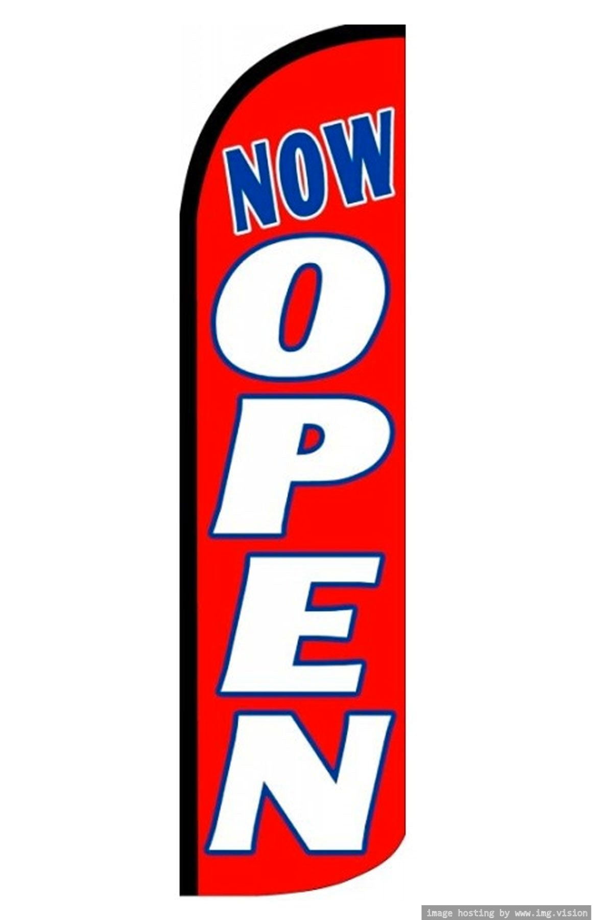 Now Open Windless flag Without Pole Advertisement /Business Flags ...