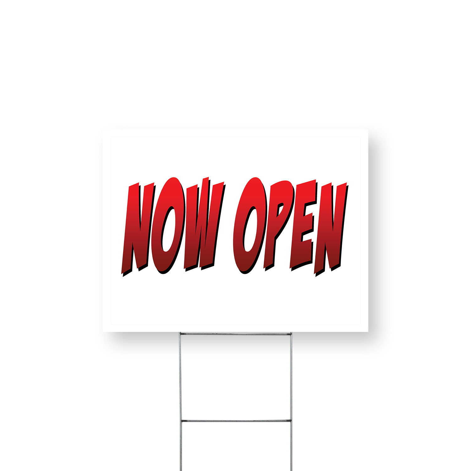 Now Open Yard Sign 12 Inch x 16 Inch Single Sided Weatherproof Heavy ...