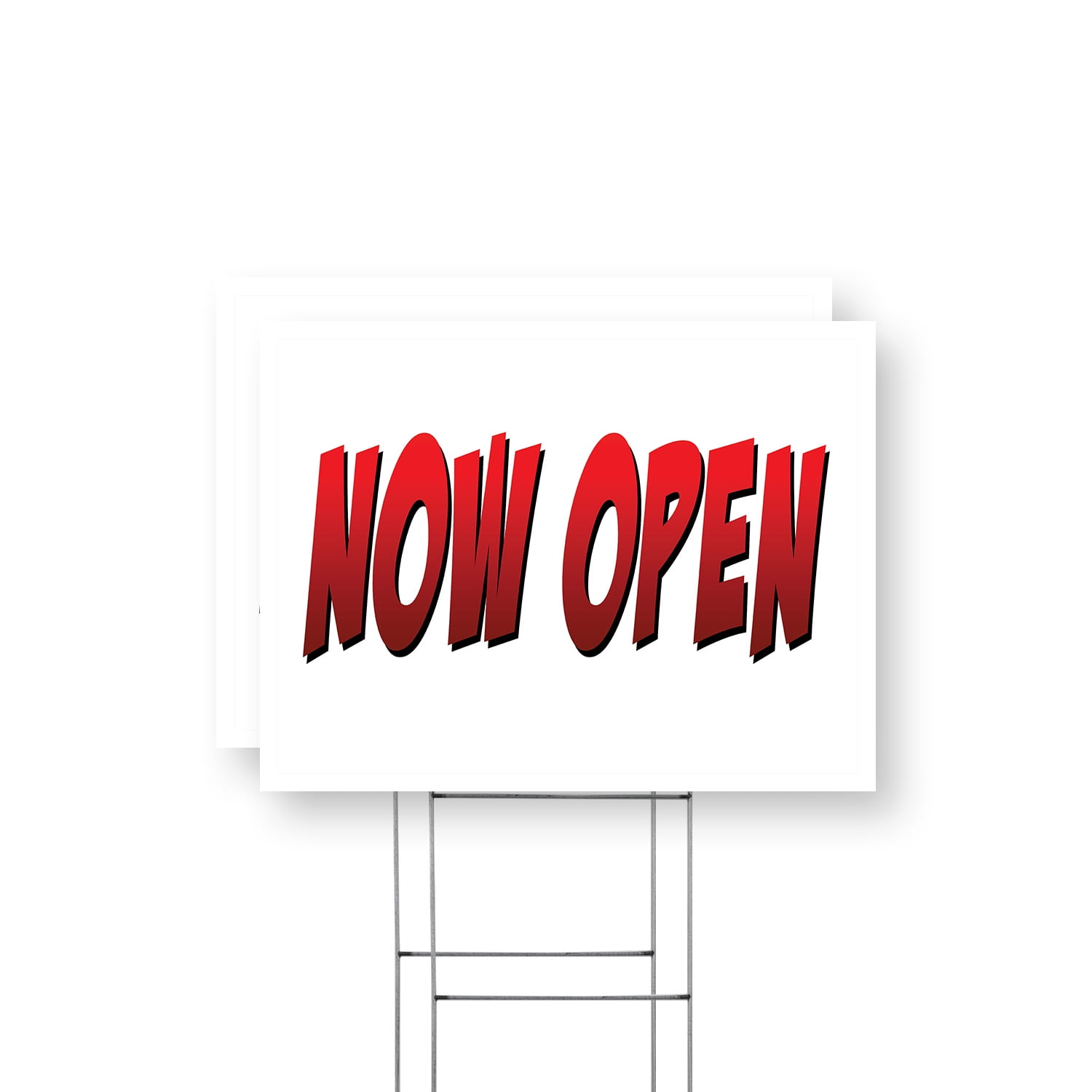 Now Open Yard Sign 2 Pack of 12 Inch x 16 Inch Single Sided ...