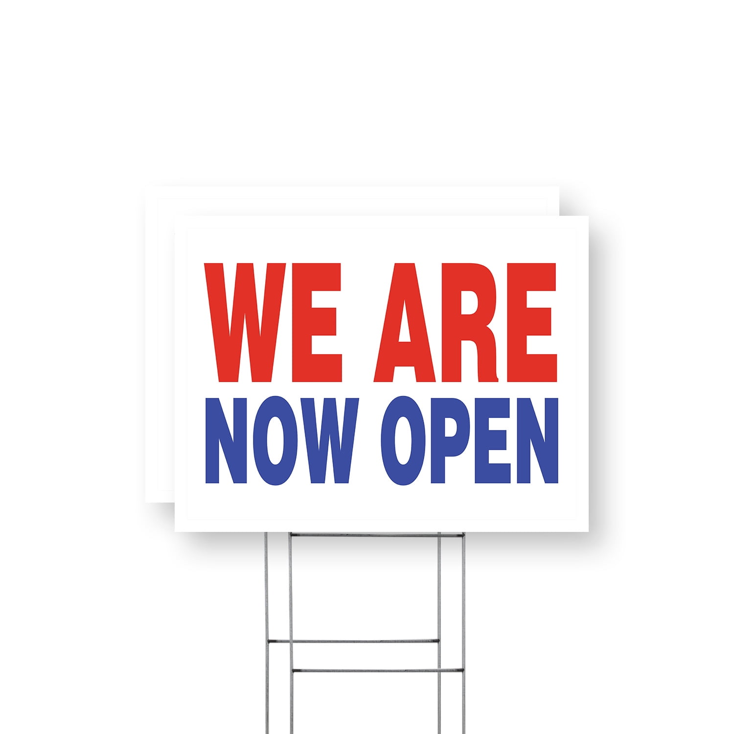 We Are Now Open Yard Sign 2 Pack of 18 Inch x 24 Inch Single Sided ...