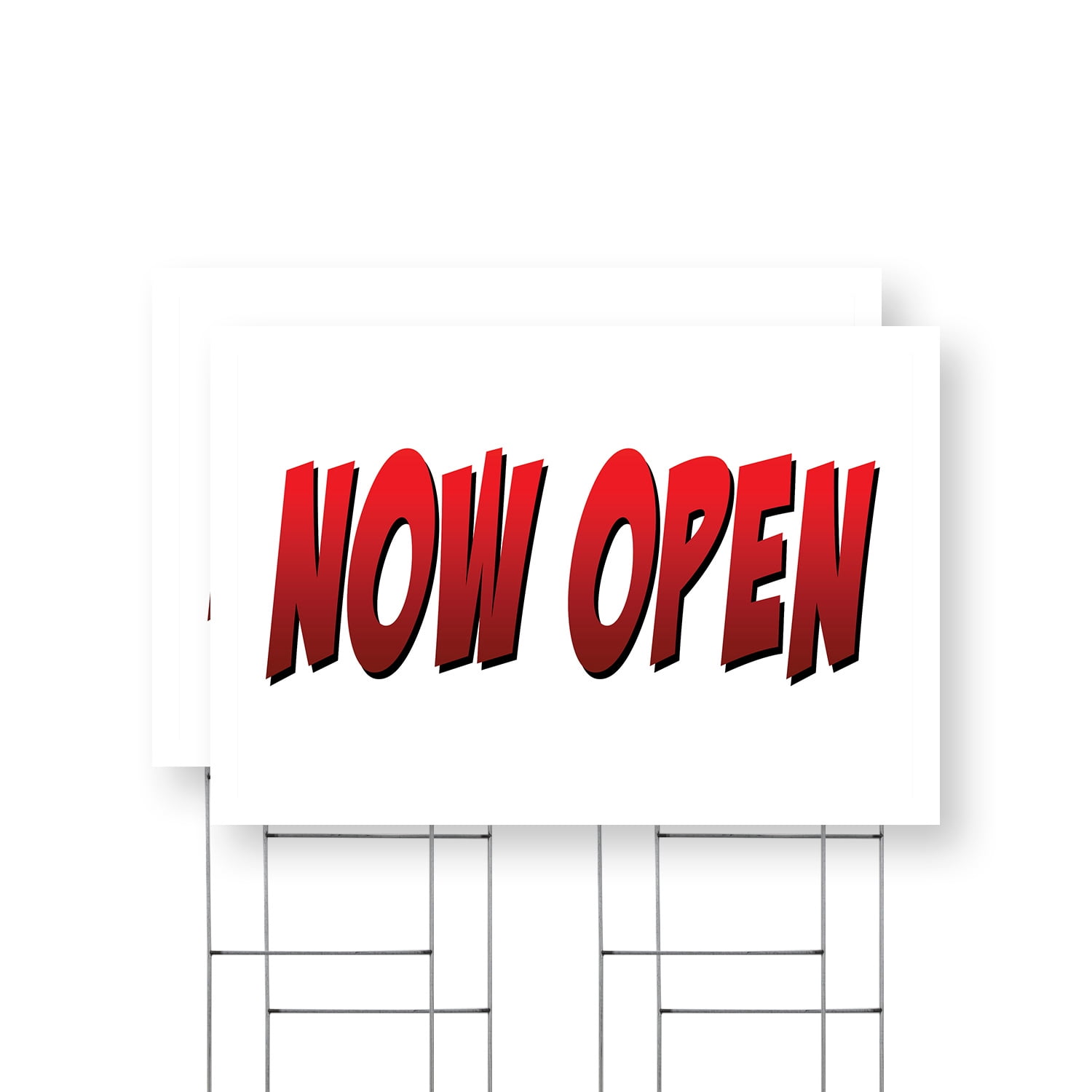 Now Open Yard Sign 2 Pack of 24 Inch x 36 Inch Single Sided ...