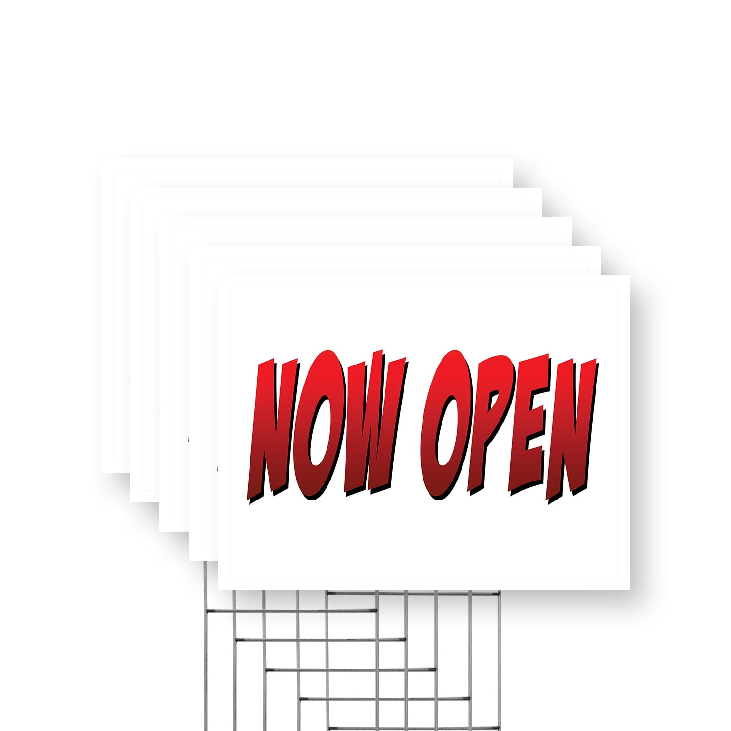 Now Open Yard Sign 5 Pack of 12 Inch x 16 Inch Double Sided ...