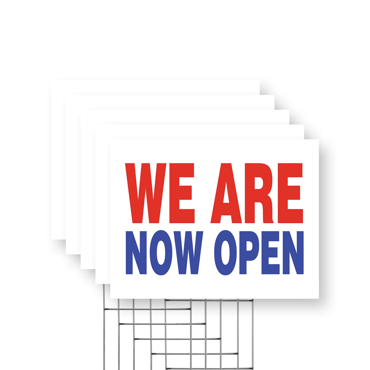 We Are Now Open Yard Sign 5 Pack of 18 Inch x 24 Inch Double Sided ...