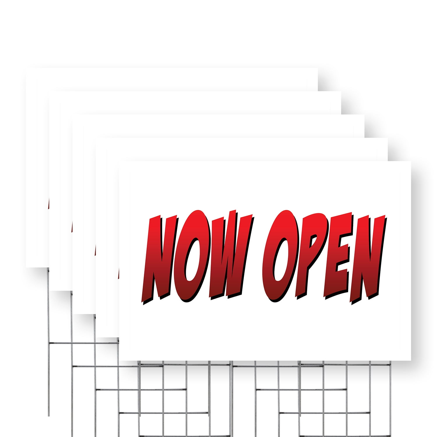 Now Open Yard Sign 5 Pack of 24 Inch x 36 Inch Double Sided ...