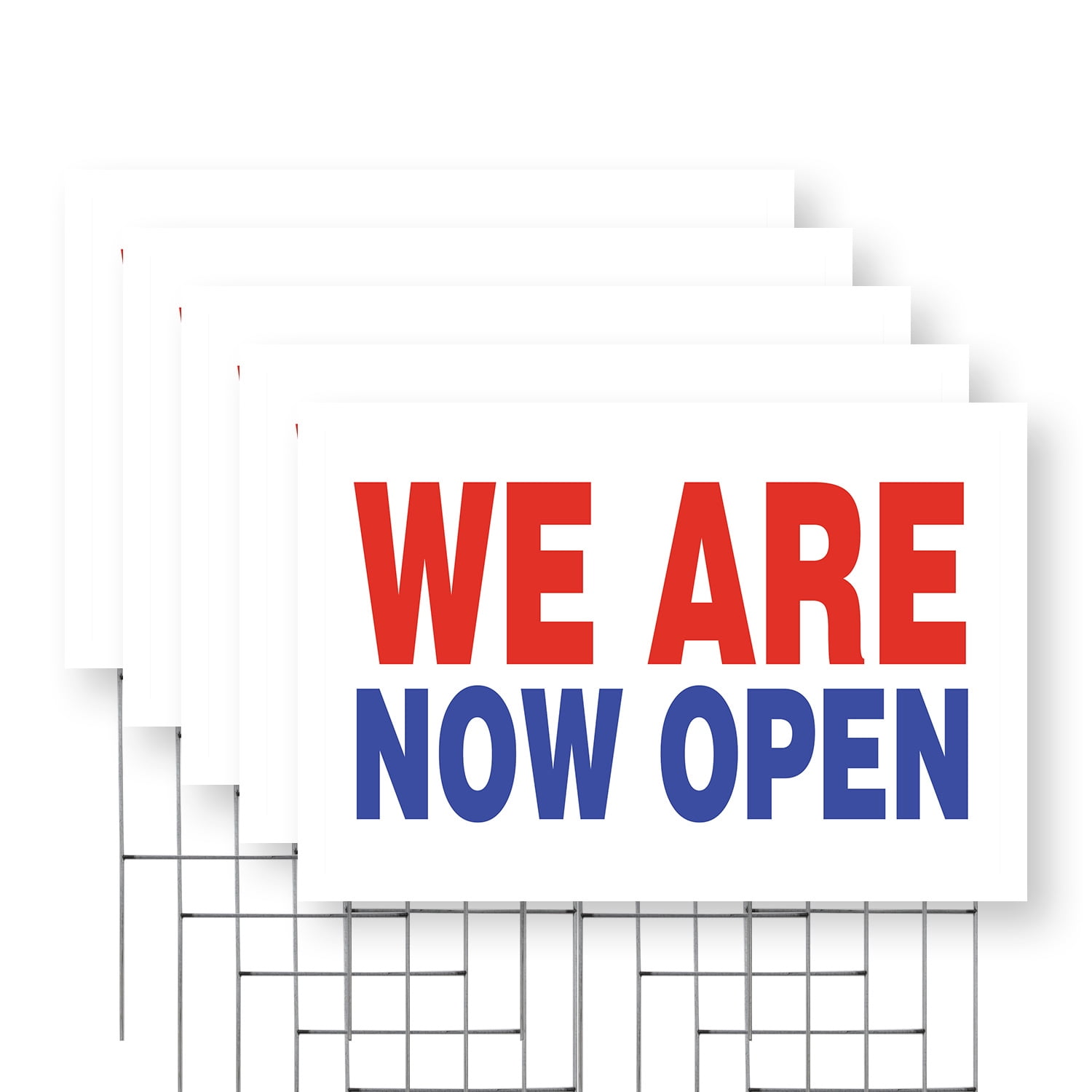 We Are Now Open Yard Sign 5 Pack of 24 Inch x 36 Inch Single Sided ...