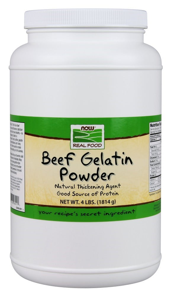 Now Real Food Unflavored Beef Gelatin Powder, Bulk 4 Pound Tub ...