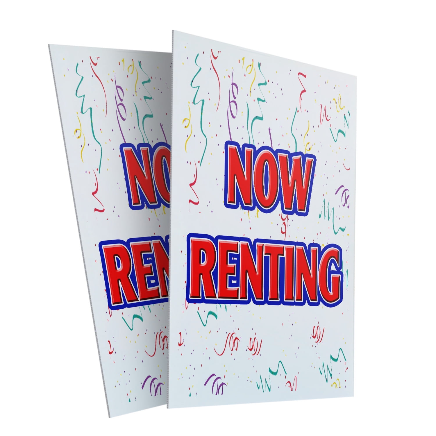 Now Renting (2-PACK) 24" x 36" Plastic Signs | Sign Insert 4mm ...