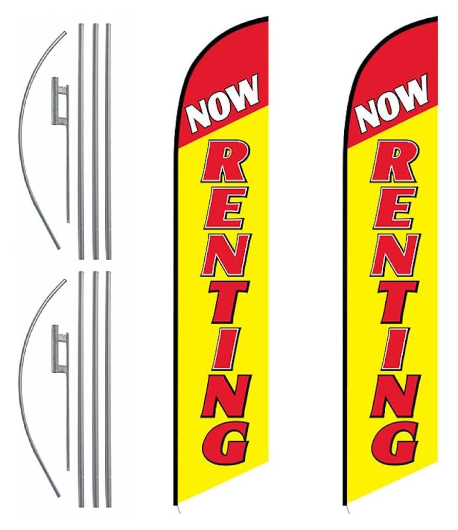 Now Renting Banner Flags (Complete Kits, Pack of 2) - Walmart.com
