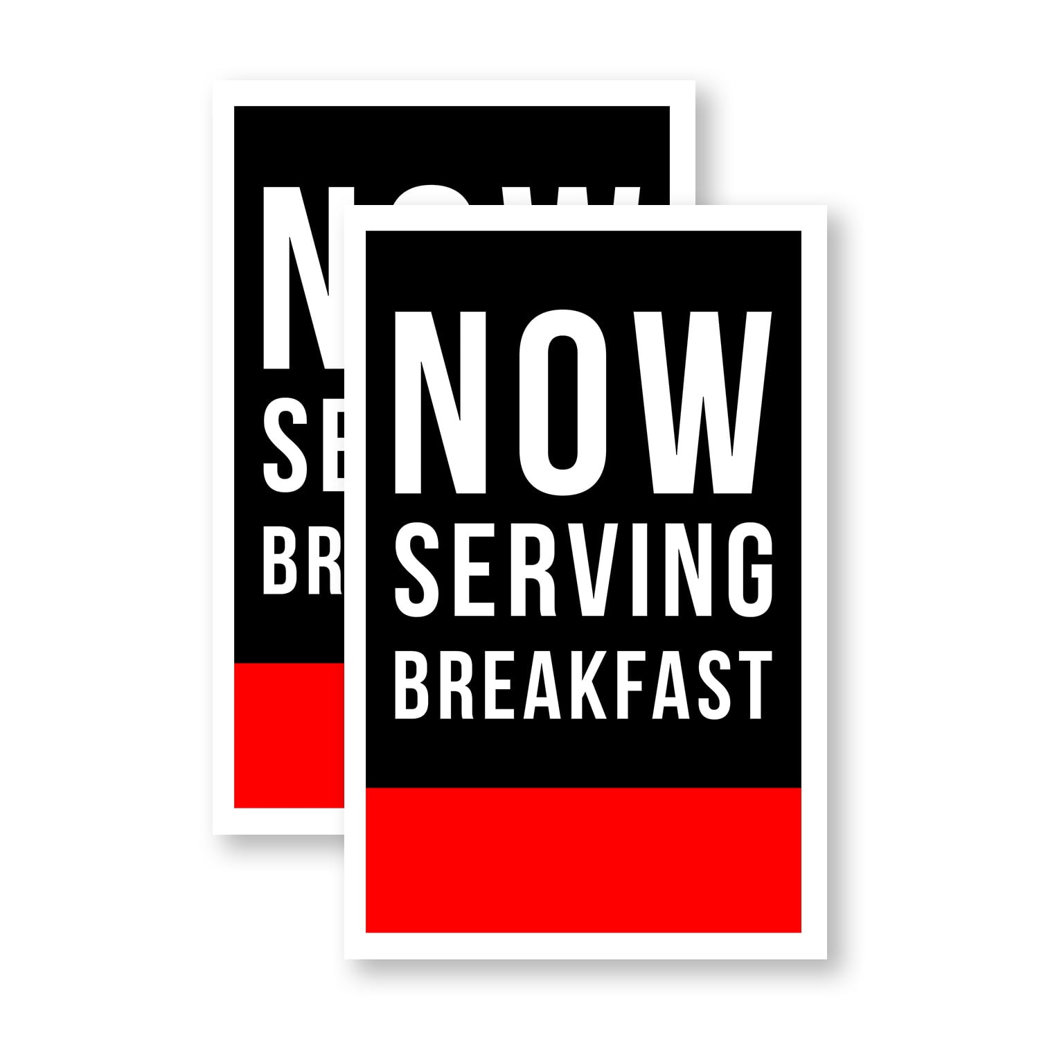 Now Serving Breakfast (2-Pack) 24 Inch x 36 Inch Vinyl Decals | Sign ...