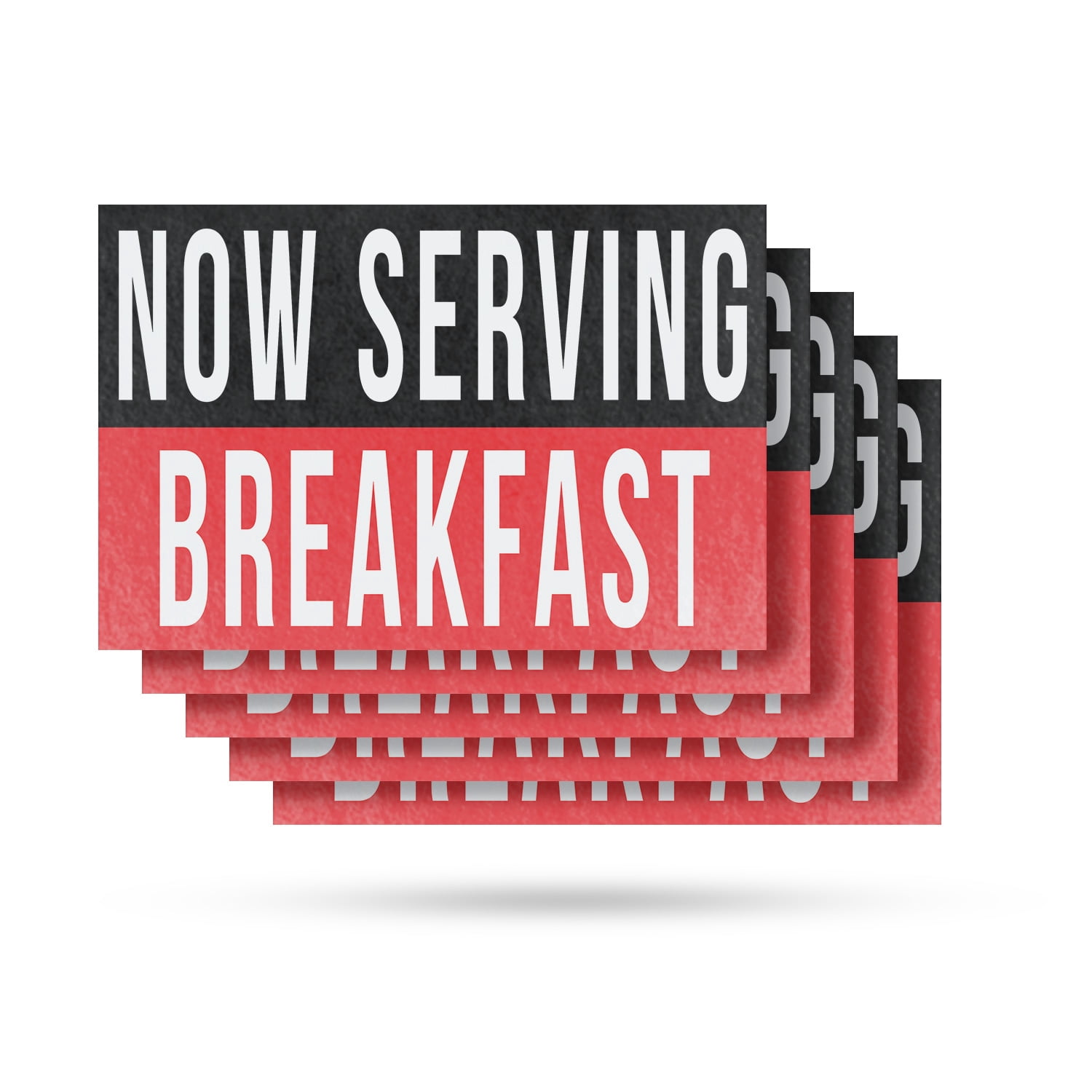 Now Serving Breakfast Vinyl Decal 5 Pack of 24 Inch x 36 Inch ...