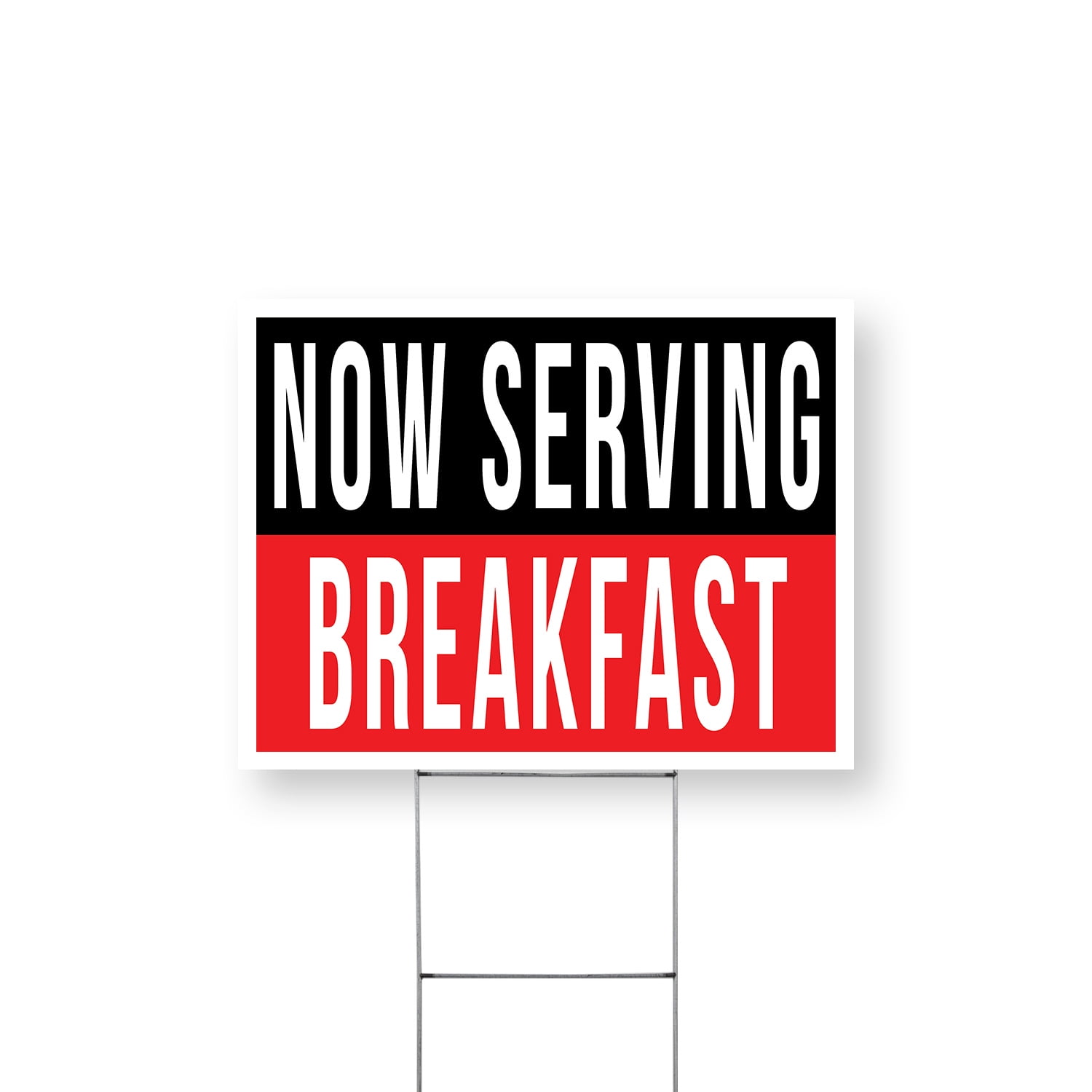 Now Serving Breakfast Yard Sign 12 Inch x 16 Inch Double Sided ...