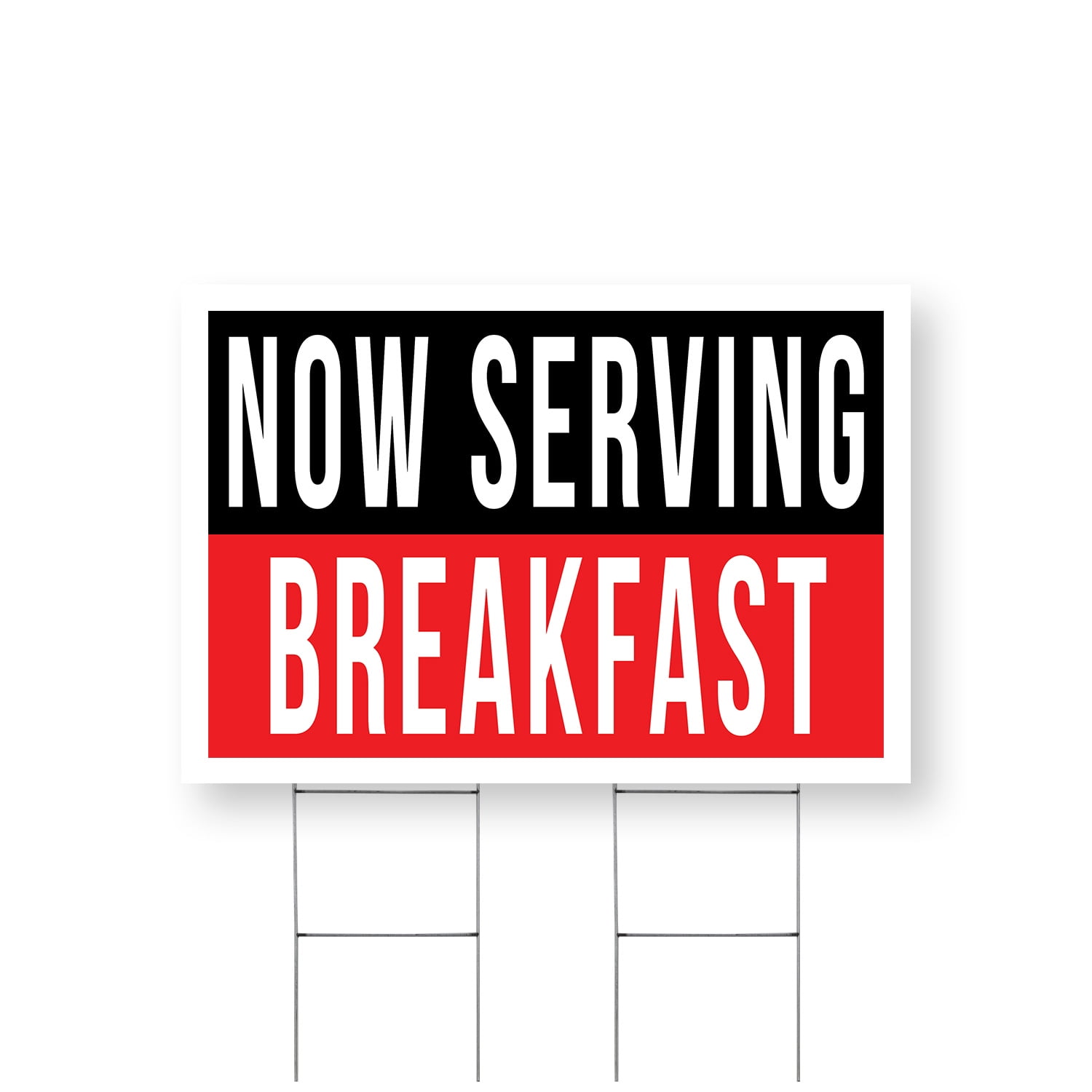 Now Serving Breakfast Yard Sign 24 Inch x 36 Inch Double Sided ...
