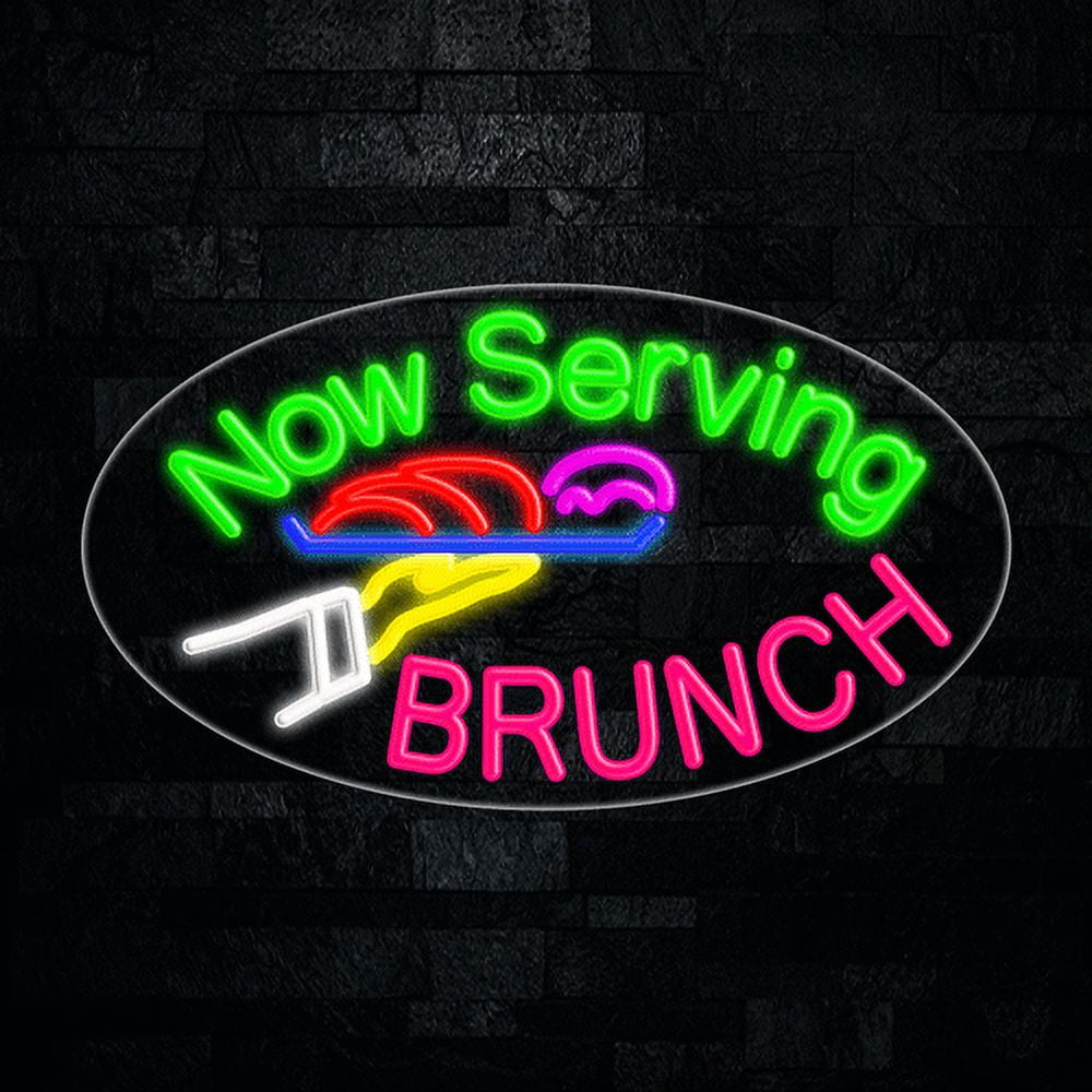 Now Serving Brunch LED Neon Sign 28"L x 16"H #34501 - Walmart.com