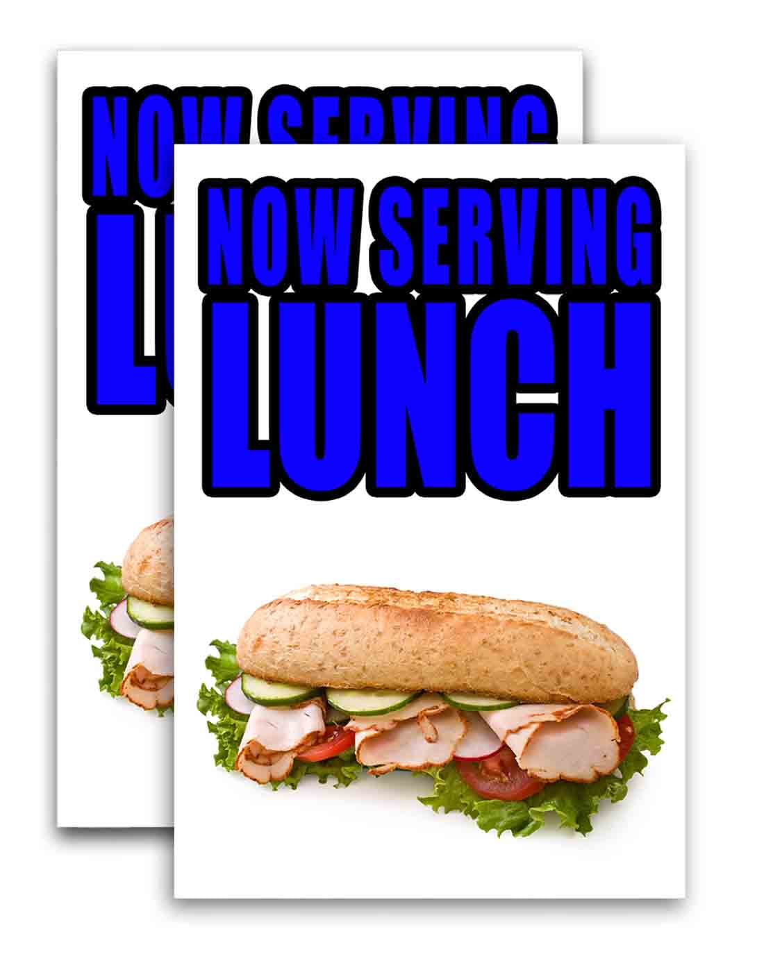 Now Serving Lunch (24" X 36") Vinyl Decal Only (Pack of 2) |Sign ...
