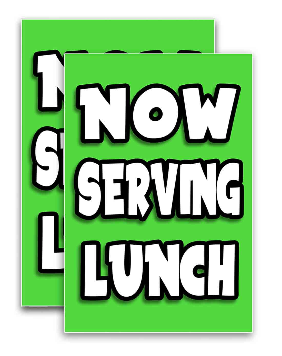 Now Serving Lunch (24" X 36") Vinyl Decal Only (Pack of 2) |Sign ...