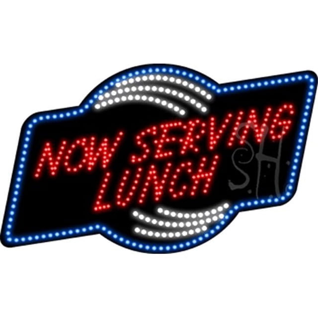 Now Serving Lunch Animated LED Sign, 18 x 30 x 1 in. - Walmart.com