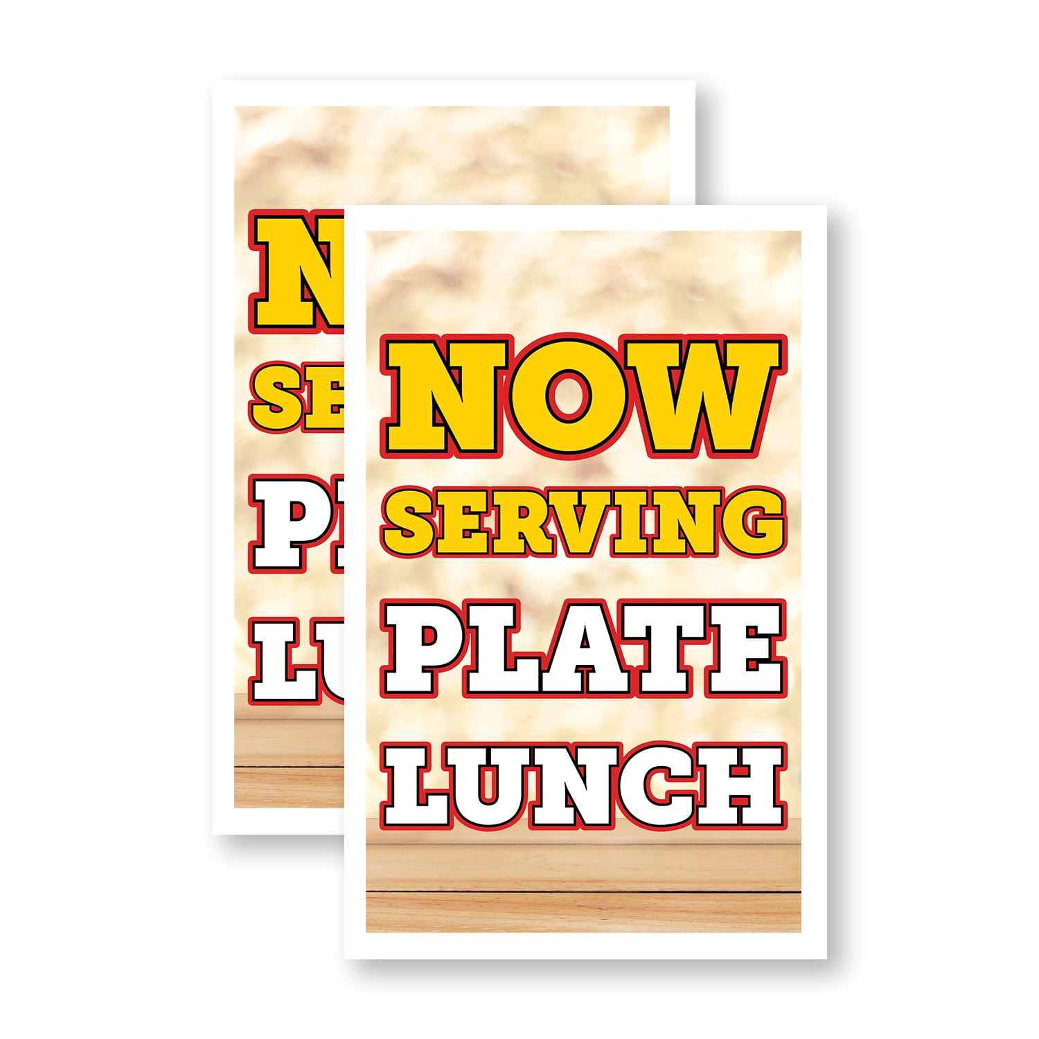 Now Serving Plate Lunch (2-Pack) 24 Inch x 36 Inch Vinyl Decals | Sign ...