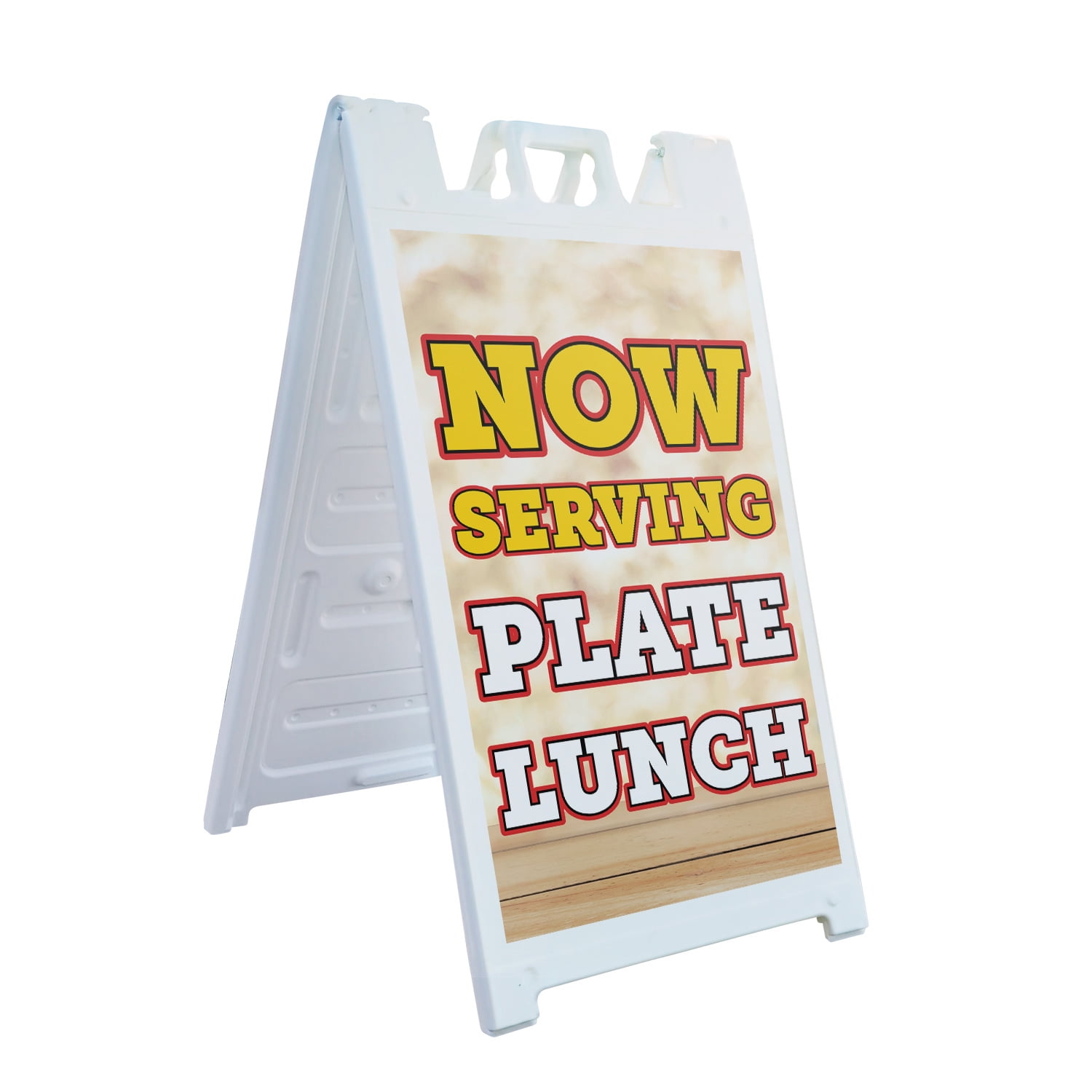 Now Serving Plate Lunch 24" x 36" Double Sided A-Frame Sidewalk Sign ...