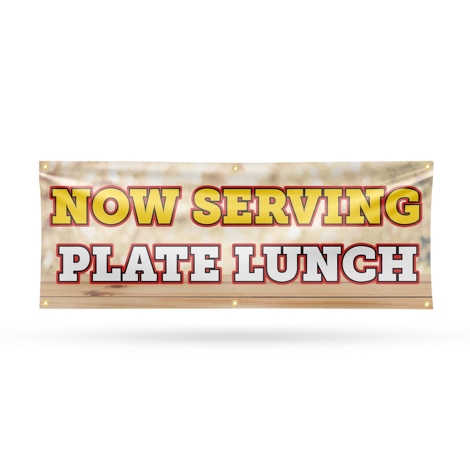 Now Serving Plate Lunch Banner Sign 24 Inch x 72 Inch | 13 oz Vinyl ...