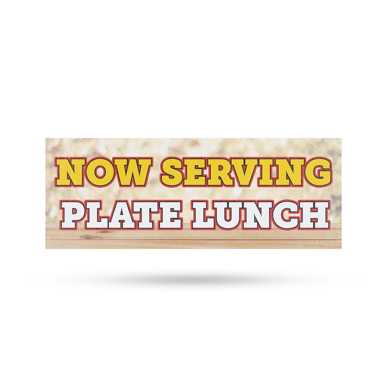 Now Serving Plate Lunch Vinyl Decal 36 Inch x 14 Inch Weatherproof ...