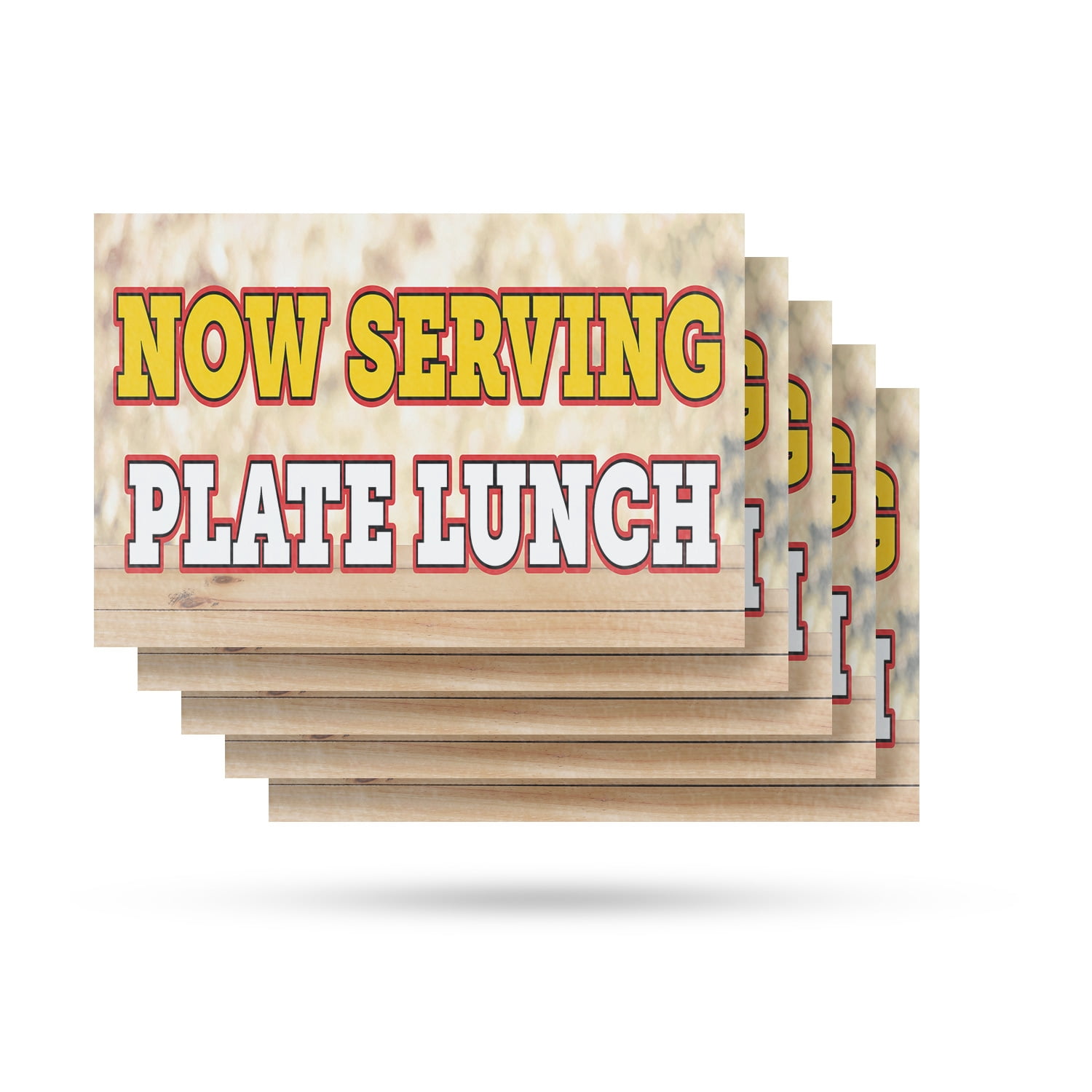 Now Serving Plate Lunch Vinyl Decal 5 Pack of 18 Inch x 24 Inch ...