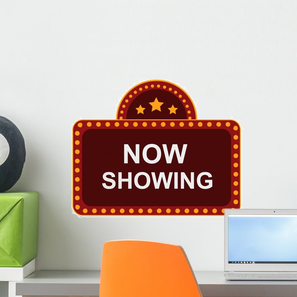 Now Showing Movie Sign Wall Decal Wallmonkeys Peel and Stick Graphic ...