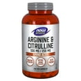 Now Sports Nutrition, Arginine & Citrulline 500 Mg/ 250 Mg, Amino Acids ...