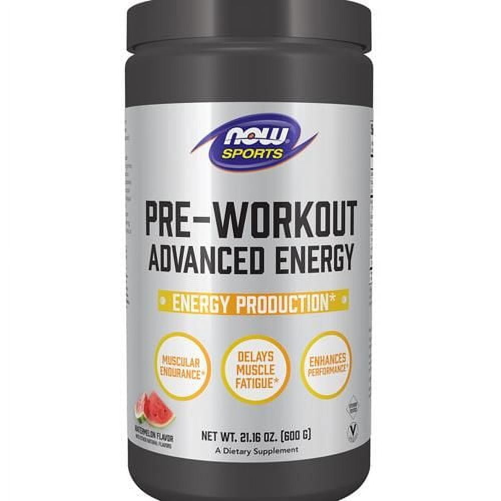 Now Sports, Pre-Workout Advanced Energy Supplement, Watermelon Flavor ...