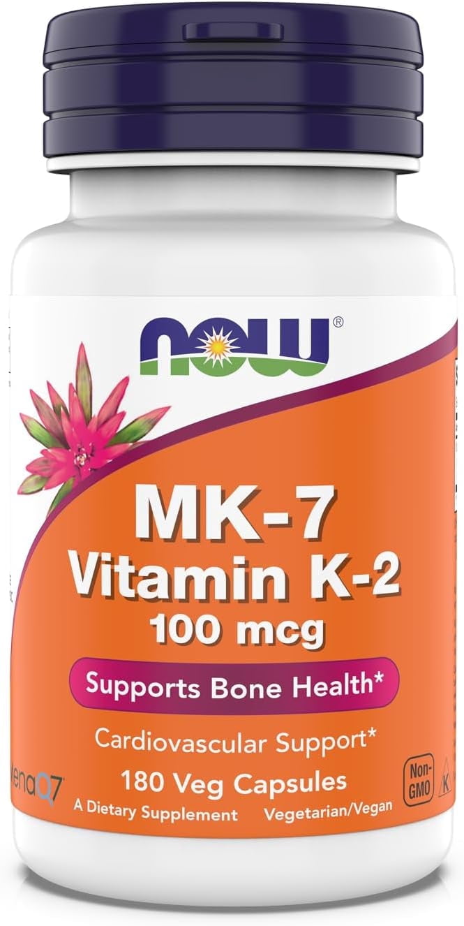 NOW MK-7 Vitamin K-2 100 mcg, Cardiovascular & Bone Support, Vegan ...