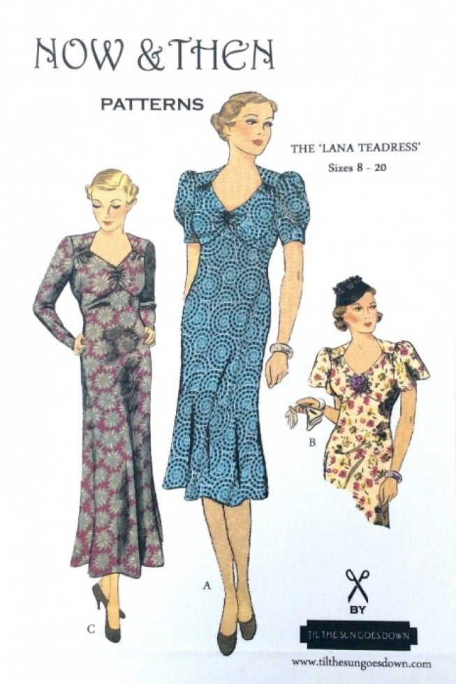 Now & Then Patterns Sewing Pattern The Lana Teadress Women UK 8 to 20 ...
