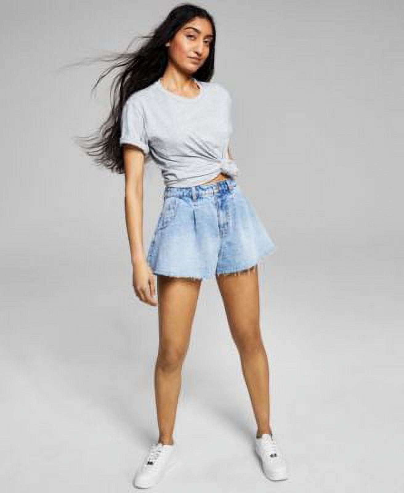 Now This Womens Cotton Denim Trumpet Shorts Sora 27 - Walmart.com
