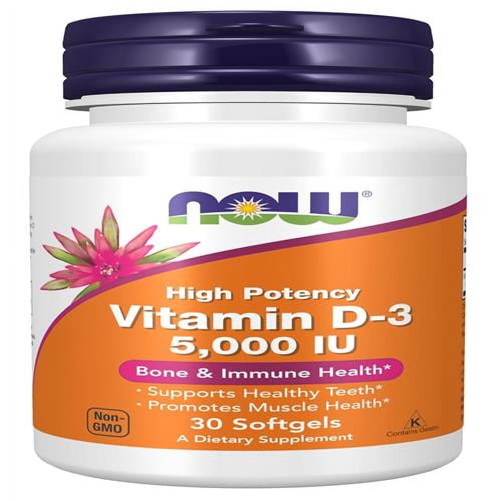 Now Vitamin D-3 5000 Iu - 30 Softgels Packaging May Vary - Walmart.com