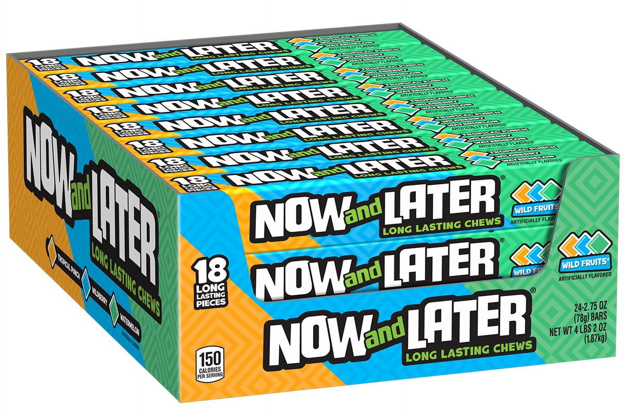 Now and Later, Wild Fruit Long Lasting Fruit Chews, 22.3 Oz, 24 Ct ...