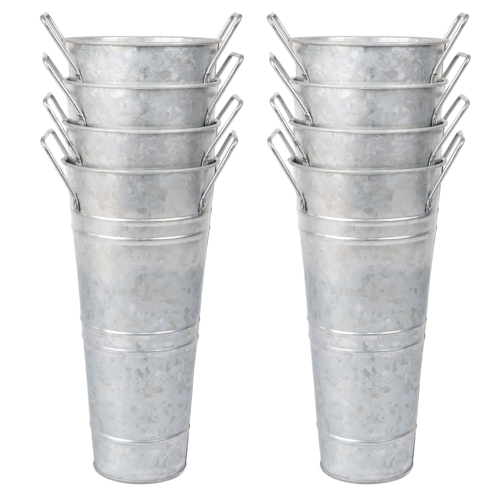 NowDoWin 8pcs 10inch Metal Vases for Flowers,Galvanized Flower Bucket ...