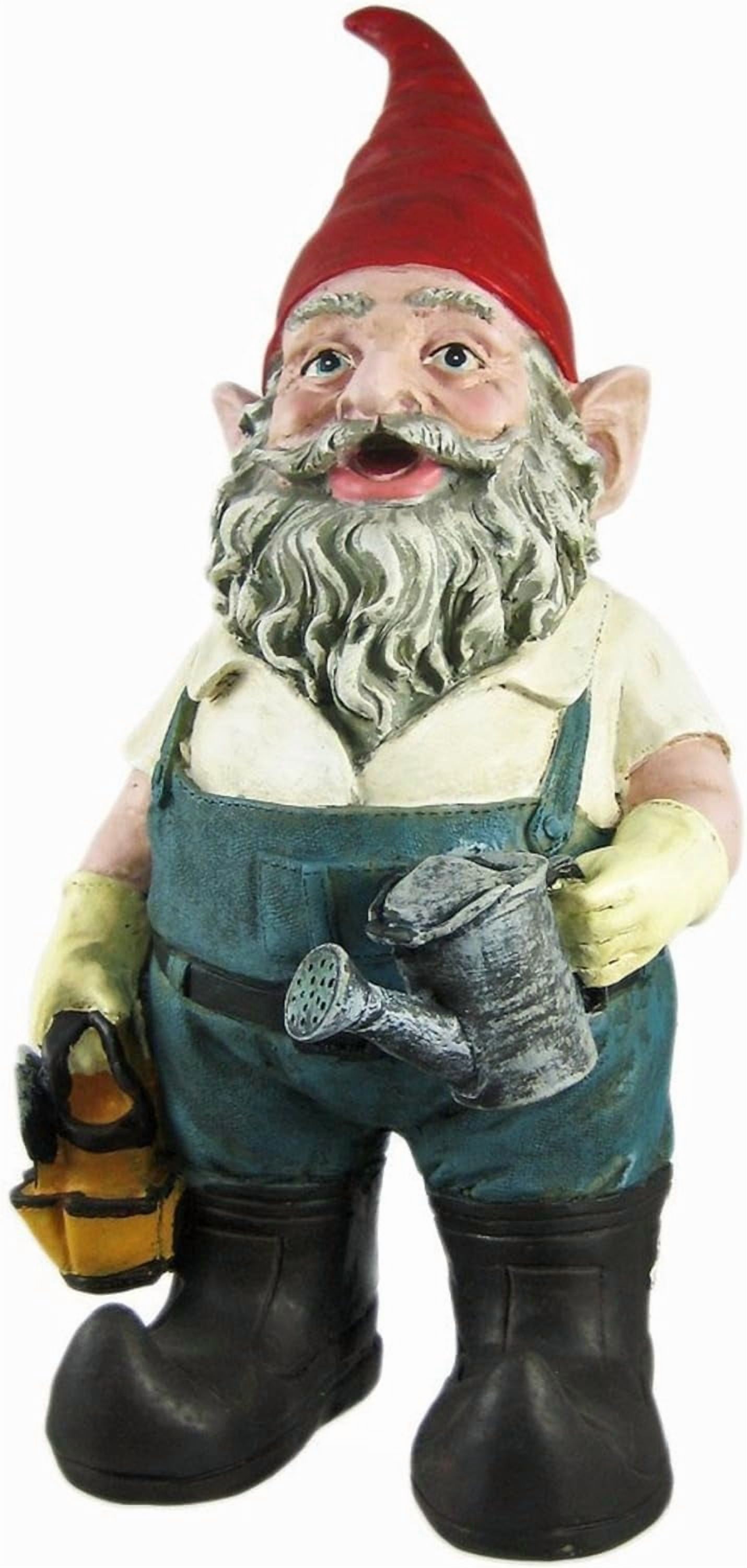Nowaday Gnomes - Gardener Gnome Holding a Watering Can and Garden Tool ...