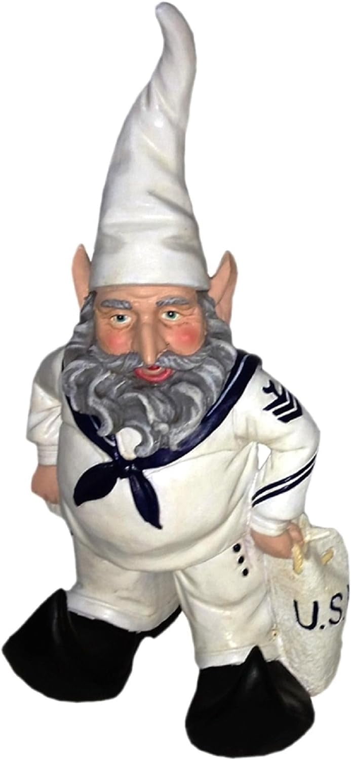 Nowaday Gnomes - Navy Sailor Gnome in White Uniform with Duffel Bag ...