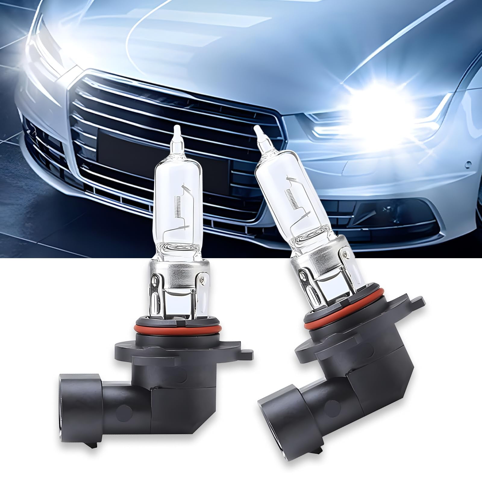 Nowkont Pack-2 Car 9005 Halogen Bulb, 12V 55W One-piece UV-resistant ...