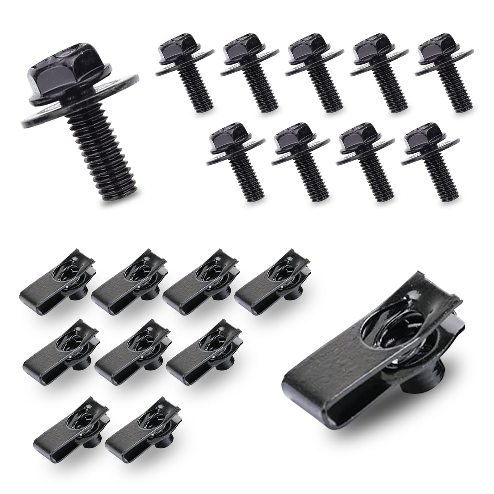 Nowkont Pack-20 Car Hood MMF7 Fastening Bolts, Bumper Fender Push-Pull ...