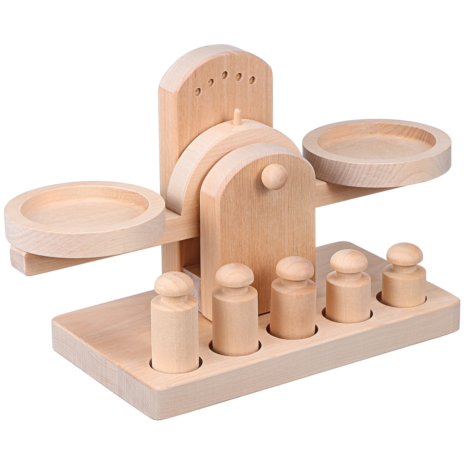 Noxiang 1 Set Wooden Balance Scale Toy Creative Assembled Scale Kids ...